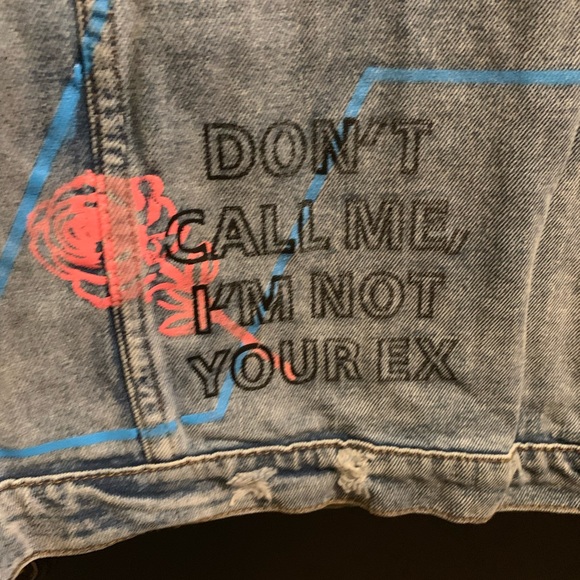 Jackets & Coats | Denim Jacket With Writing On It | Poshmark